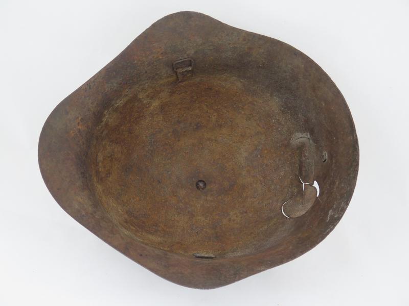 Dragoon Militaria | WW2 Finnish war trophy helmet Ssh36 battle damage shell